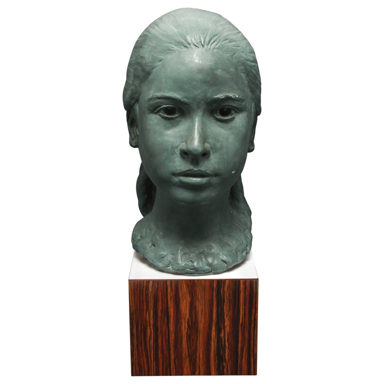 Mid-Century Modern Sculpture Bust of a Young Girl For Sale at 1stDibs ...