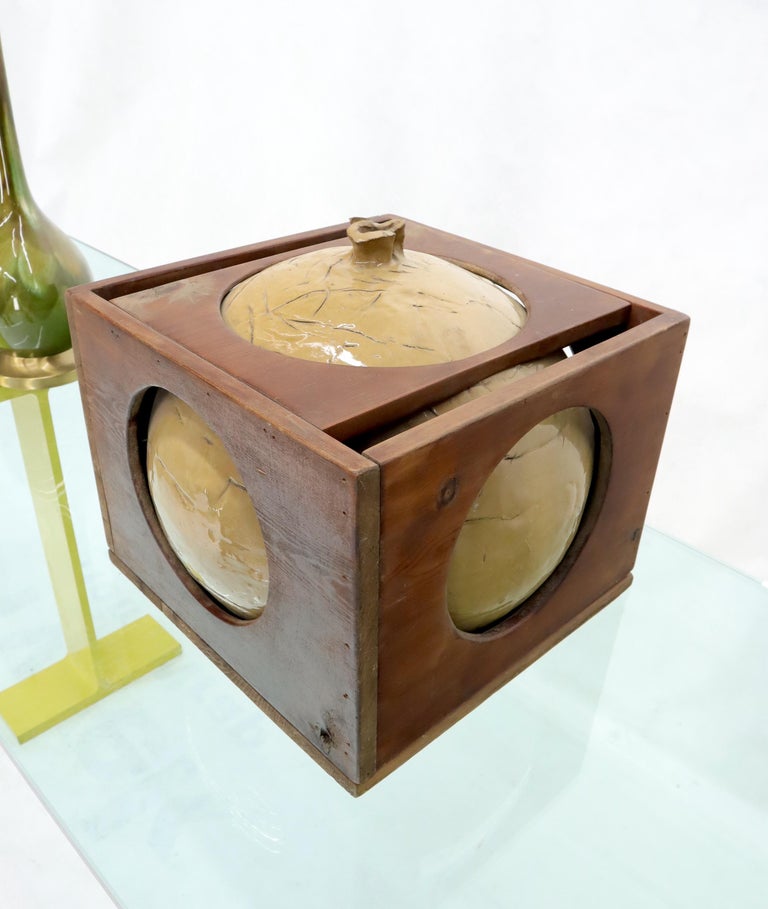 Mid-Century Modern Sculpture of a Ceramic Sphere Ball Incased into ...