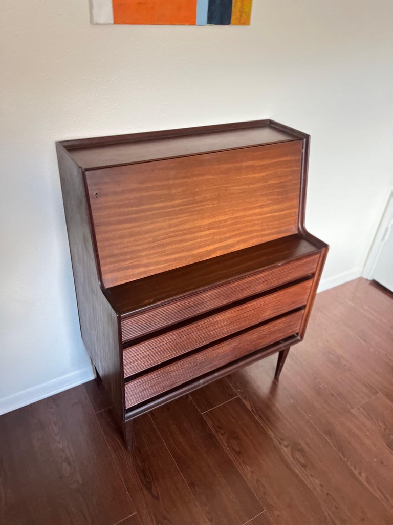Mid-Century Modern Secretary Desk by Richard Hornby, Made of Afromosia ...
