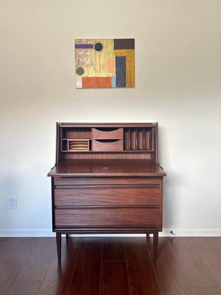 Mid-Century Modern Secretary Desk by Richard Hornby, Made of Afromosia ...