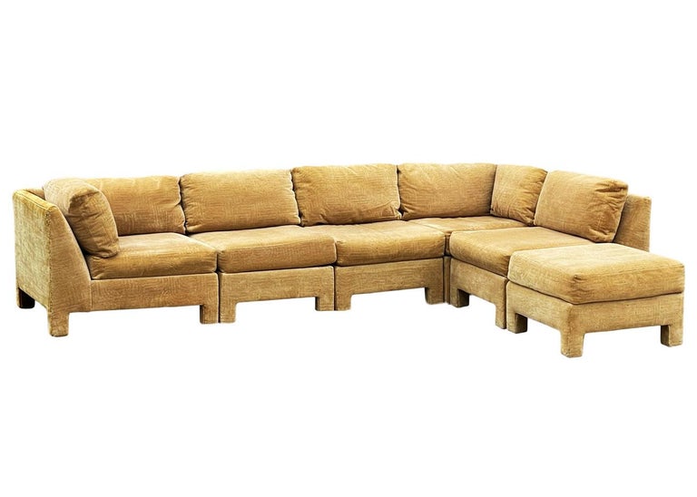 Mid-Century Modern Sectional or Modular Parsons Sofa Set by Selig with ...