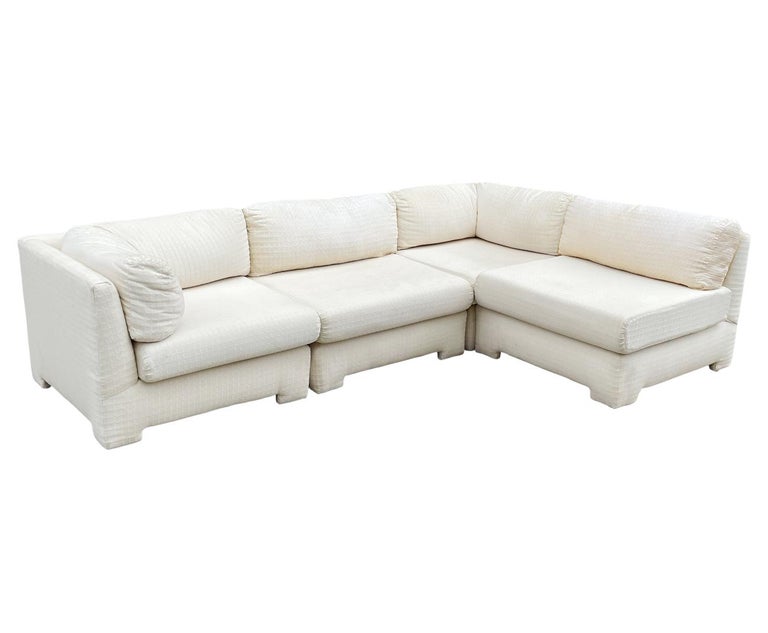 Mid-Century Modern Sectional or Modular Parsons Sofa Set, Left or Right ...