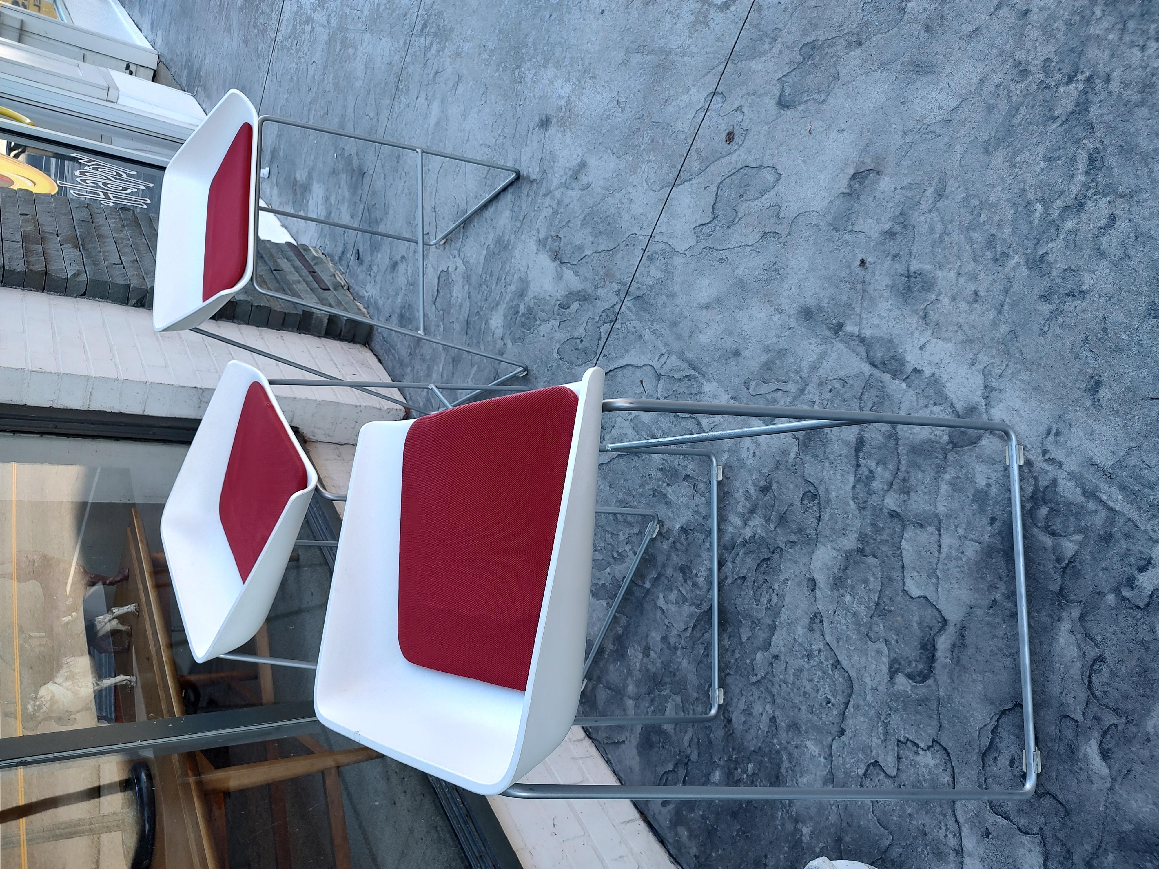 Mid-Century Modern Set of 3 Steelcase "Scoop" Bar Stools For Sale at ...