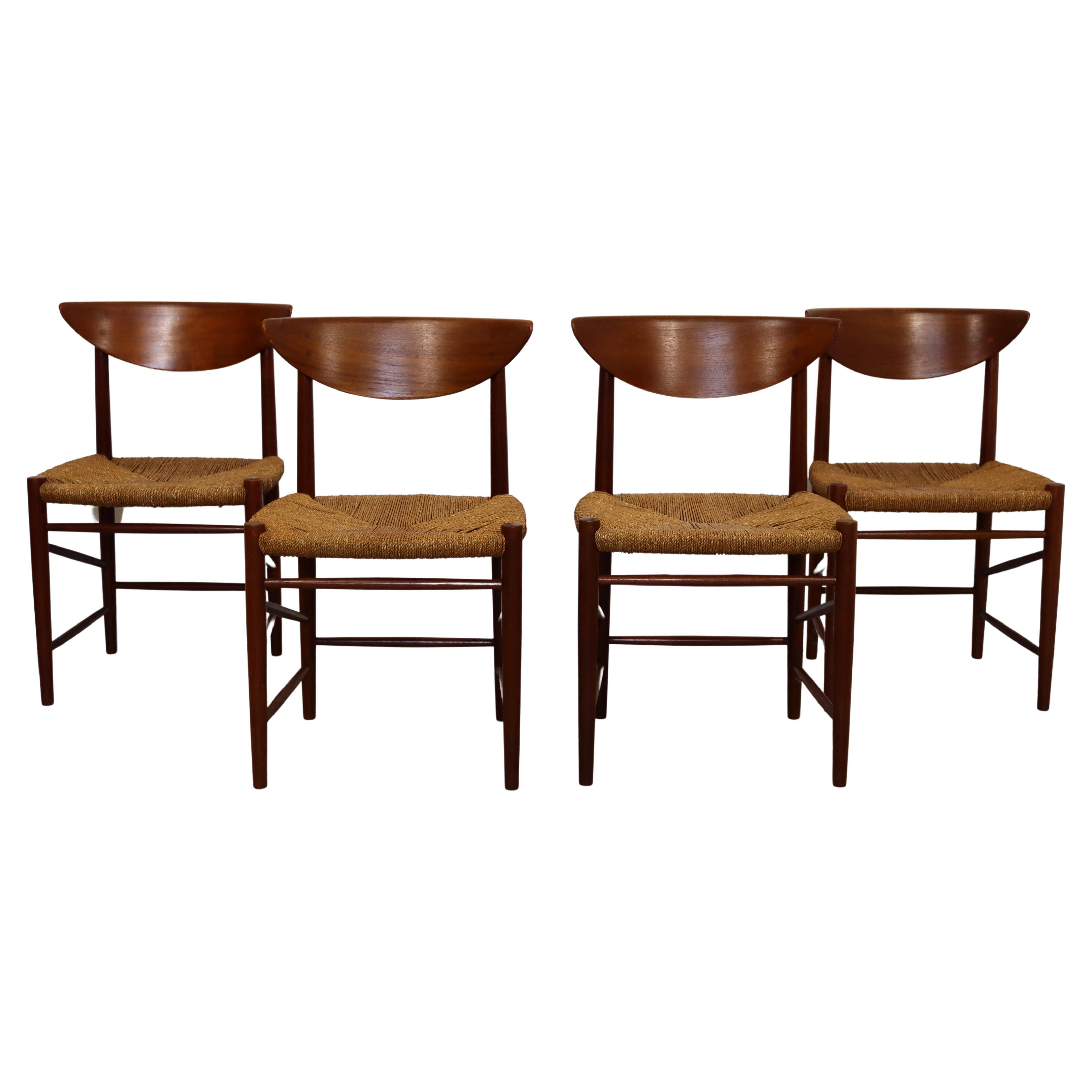 Set of Six Teak Hvidt and Mølgaard Model 316 Dining Chairs with ...