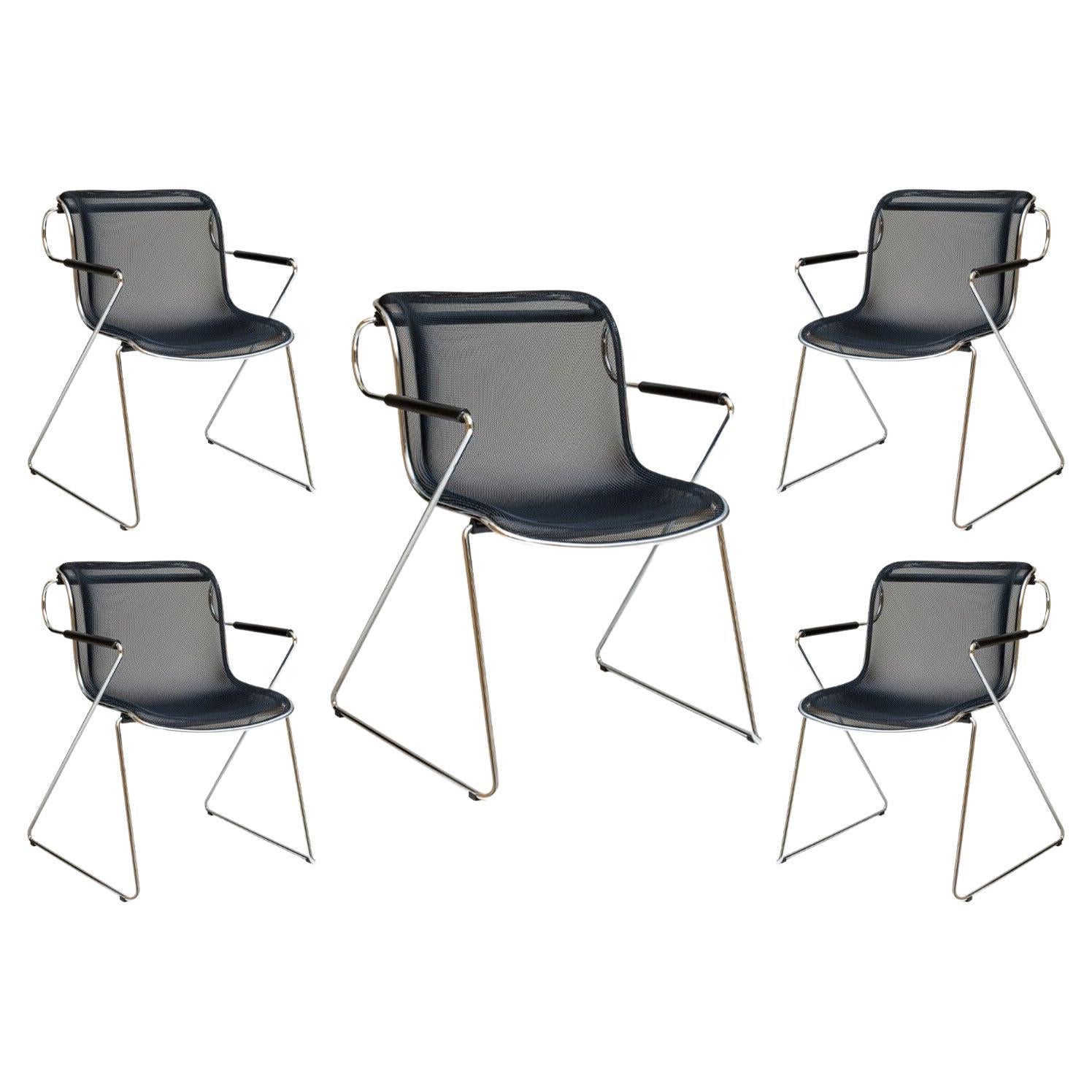 Mid Century Modern Set of 5 Charles Pollock Penelope Chairs for ...