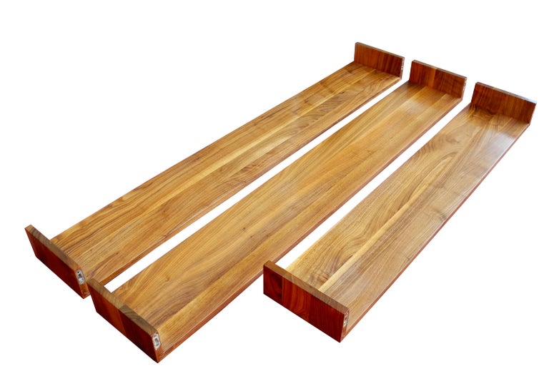 Mid-Century Modern Set of Walnut Hanging Book Shelves by Mel Smilow For ...