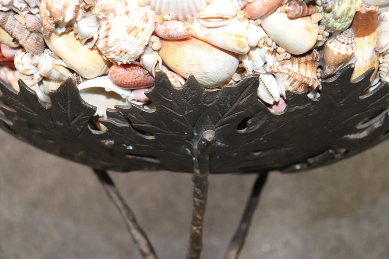 Mid-Century Modern Shell Encrusted Sculpture on Edgar Brandt Style ...