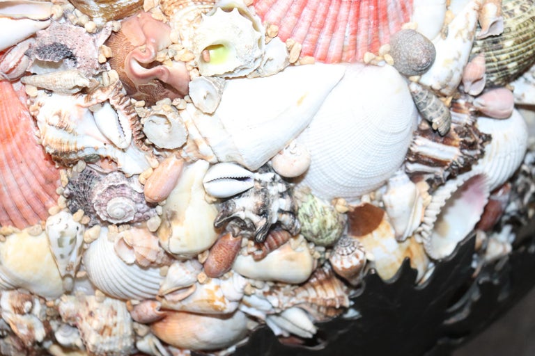 Mid-Century Modern Shell Encrusted Sculpture on Edgar Brandt Style ...
