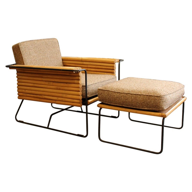 Mid-Century Modern Shirley Ritts Bamboo Wrought Iron Ski Chair and ...