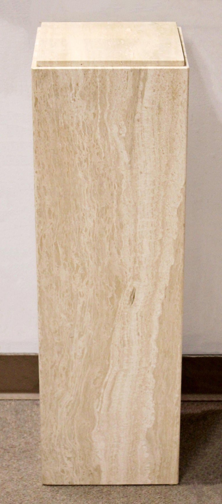 Mid-Century Modern Short Square Marble Pedestal Display Stand 1960s ...