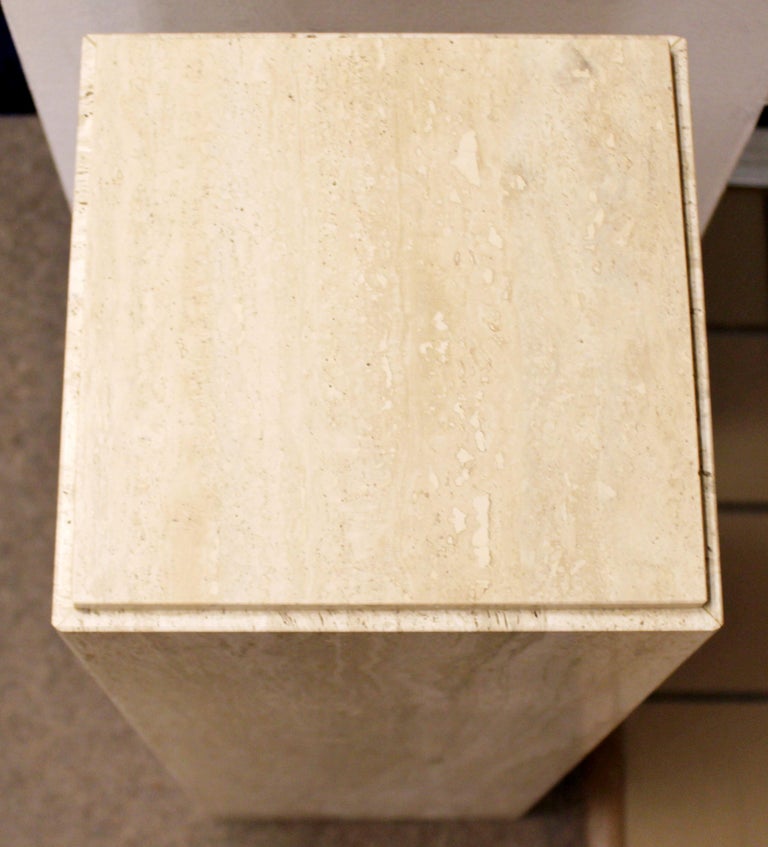 Mid-Century Modern Short Square Marble Pedestal Display Stand 1960s ...