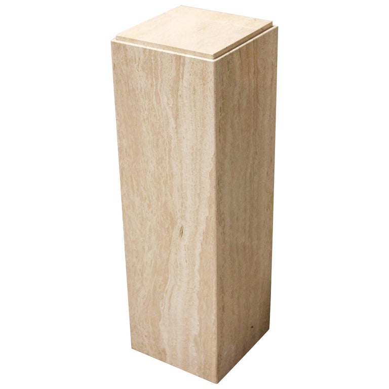 Mid-Century Modern Short Square Marble Pedestal Display Stand 1960s ...