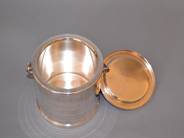 Mid-Century Modern Silver Plate Miniature Bar Ice Bucket Double Wall ...