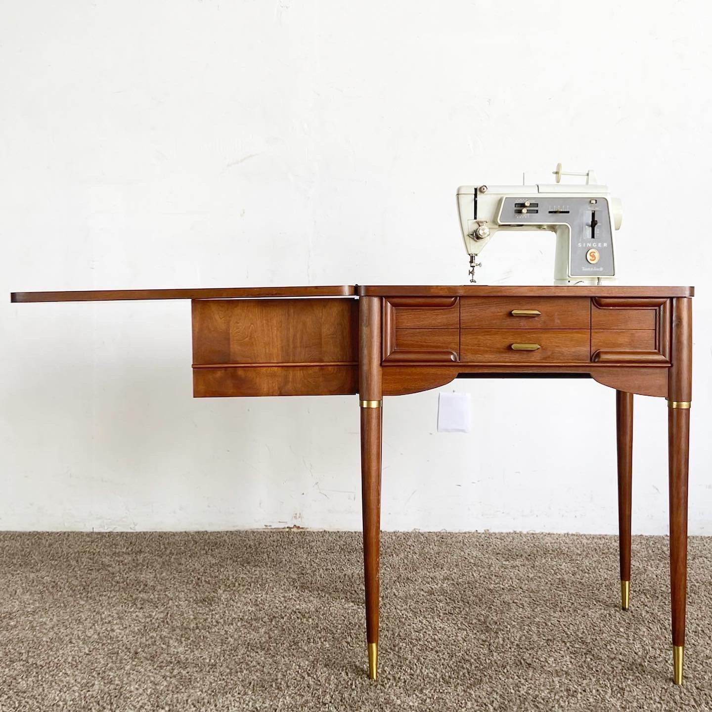 Mid Century Modern Singer Sewing Machine Work Bench For Sale at 1stDibs