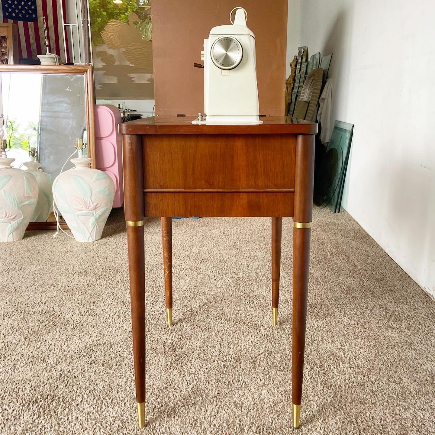 Mid Century Modern Singer Sewing Machine Work Bench For Sale at 1stDibs