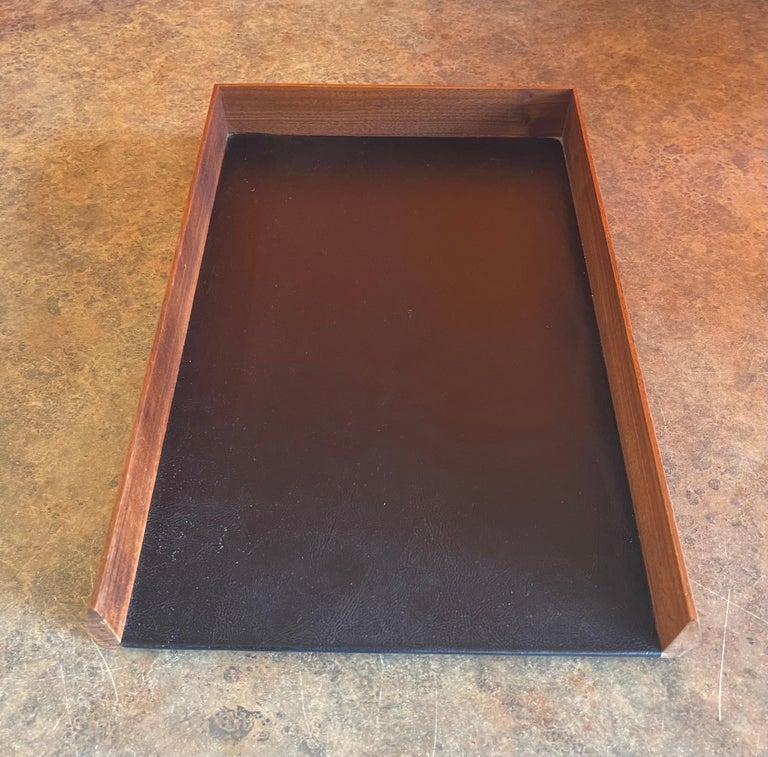Mid-Century Modern Single Letter Tray in Walnut at 1stDibs