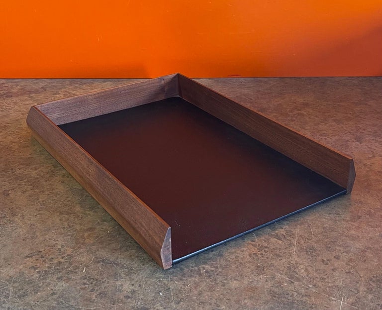 Mid-Century Modern Single Letter Tray in Walnut at 1stDibs