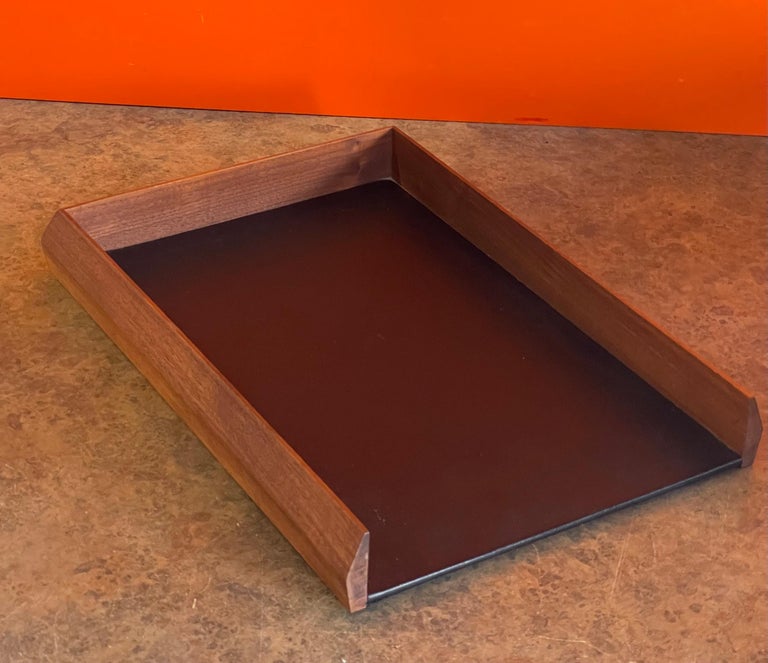Mid-Century Modern Single Letter Tray in Walnut For Sale at 1stDibs