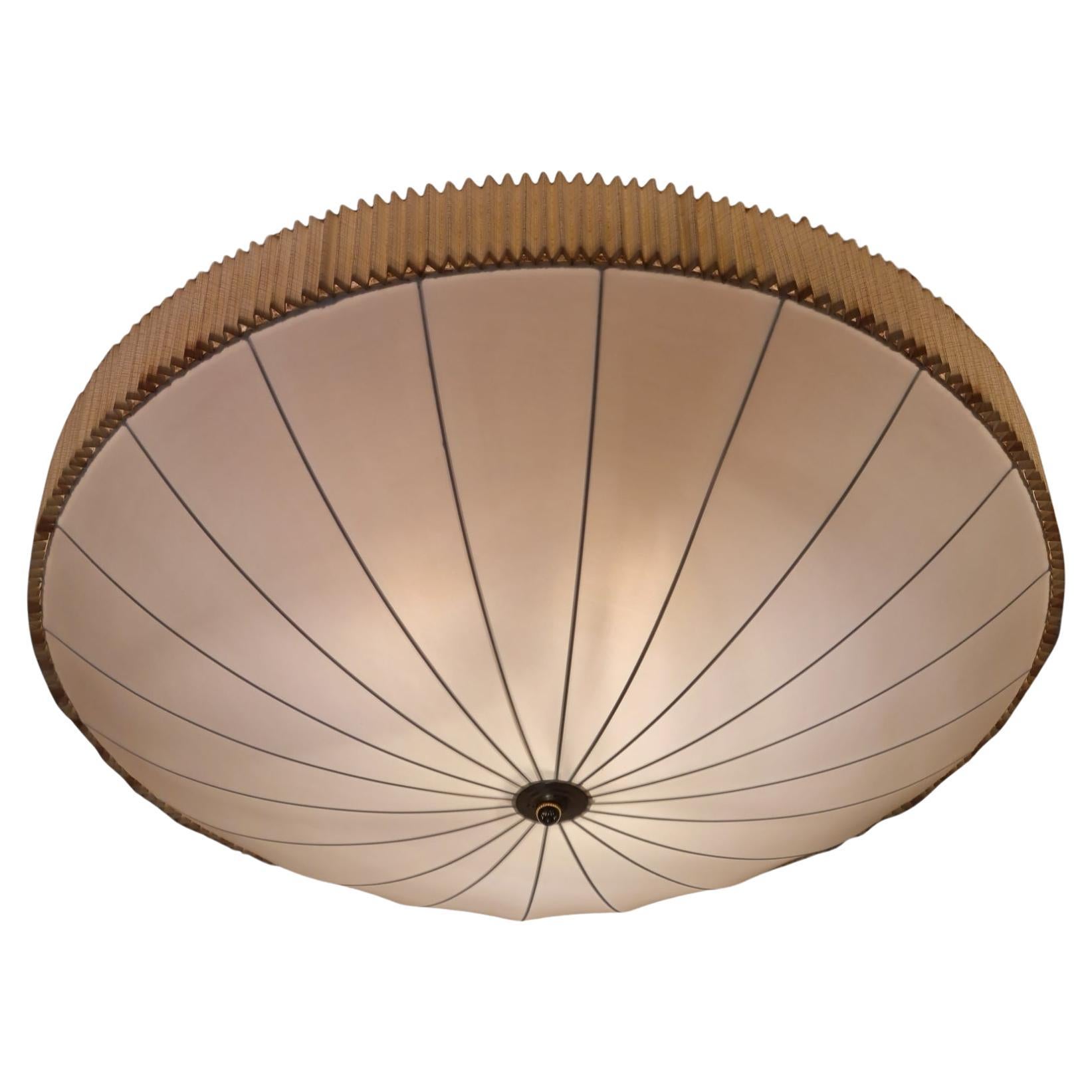 Mid-Century Modern Sizable White Beige Flushmount, Model A2 Idman 1950s ...