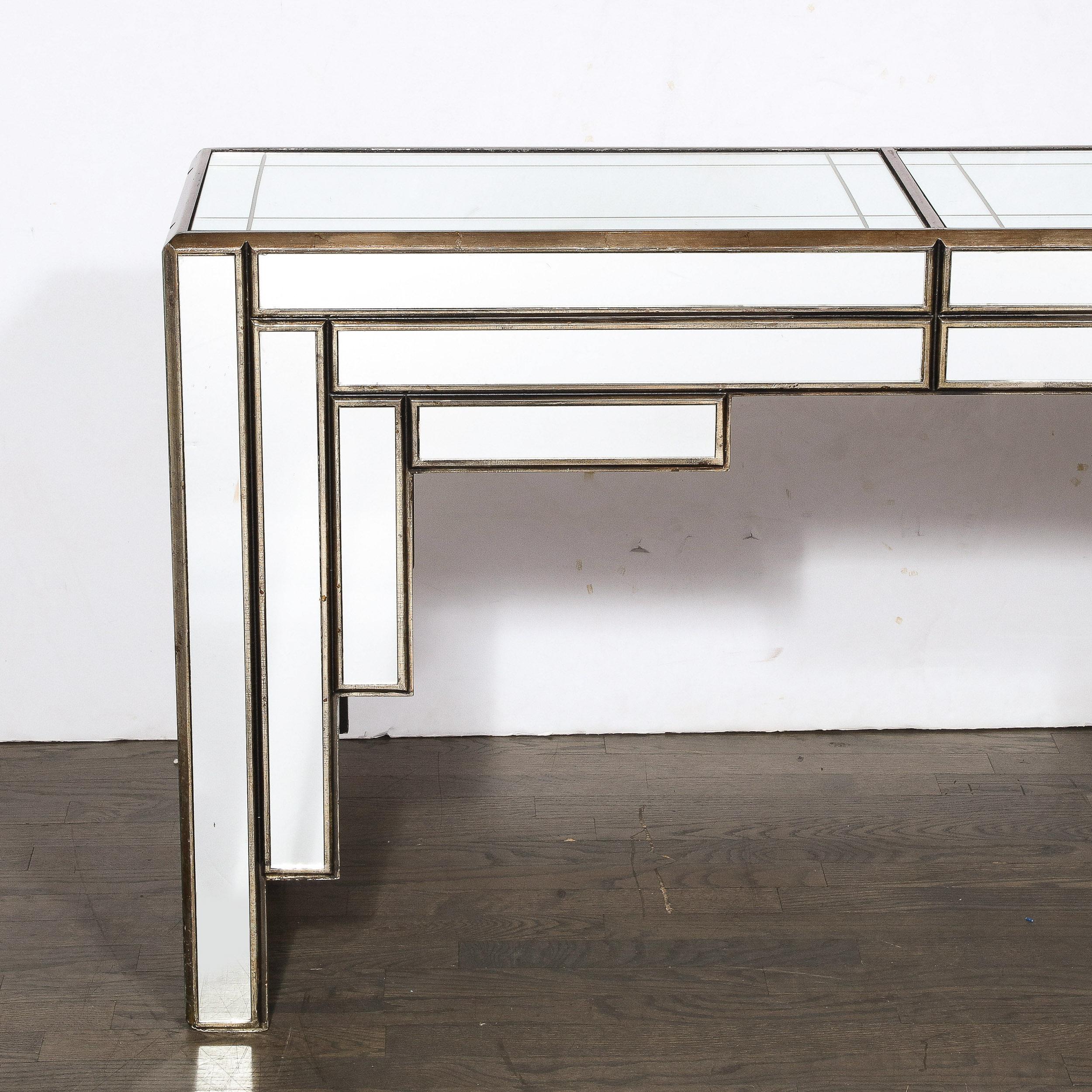 Mid-Century Modern Skyscraper Style Mirrored Console / Sofa Table by ...