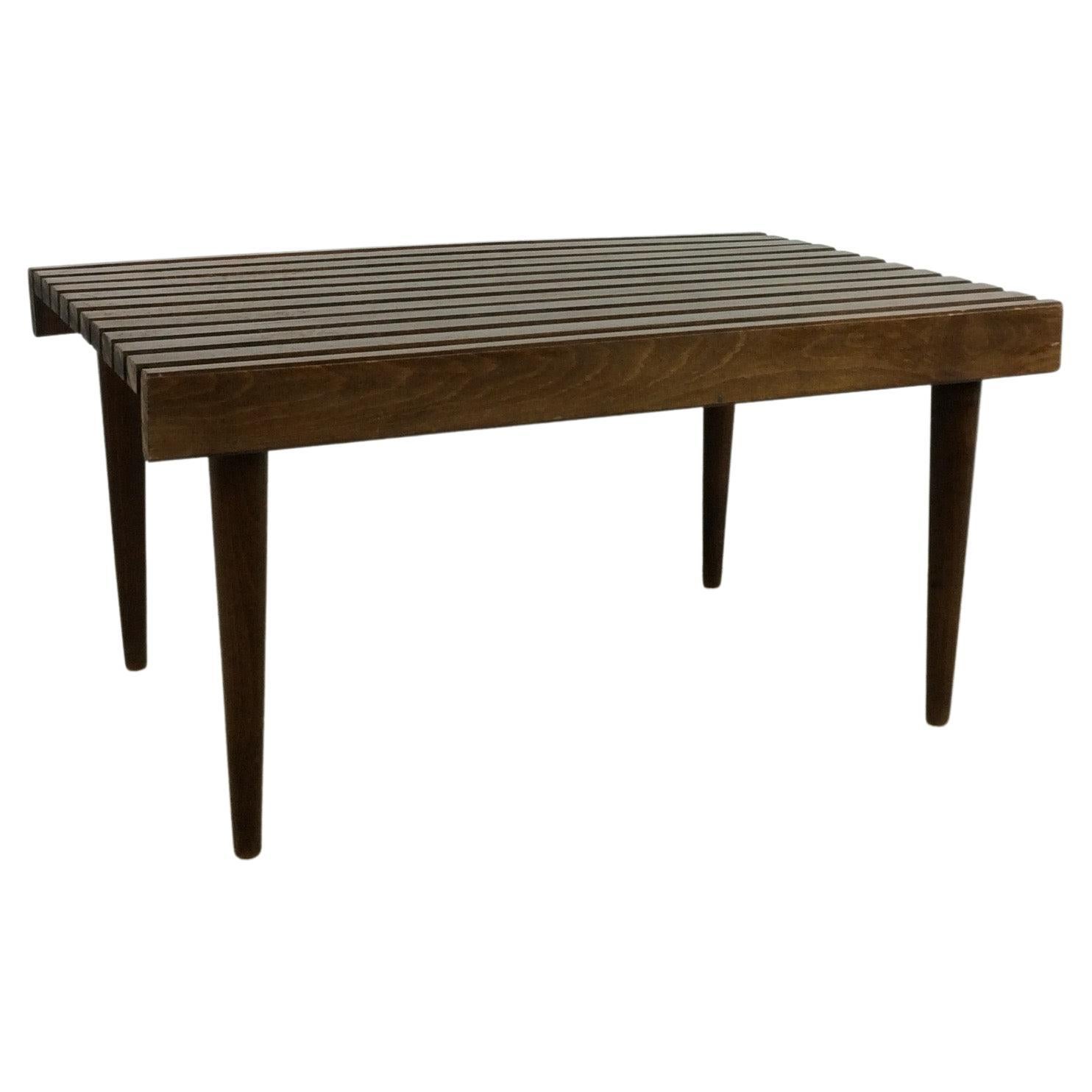 Mid Century Modern Slat Bench End Table in the style of Adrian Pearsall ...