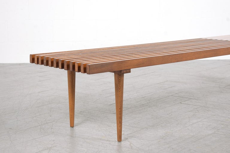 Mid-Century Modern Slat Bench For Sale at 1stDibs