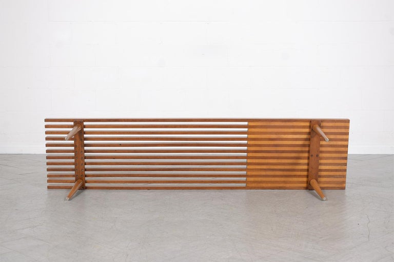 Mid-Century Modern Slat Bench For Sale at 1stDibs
