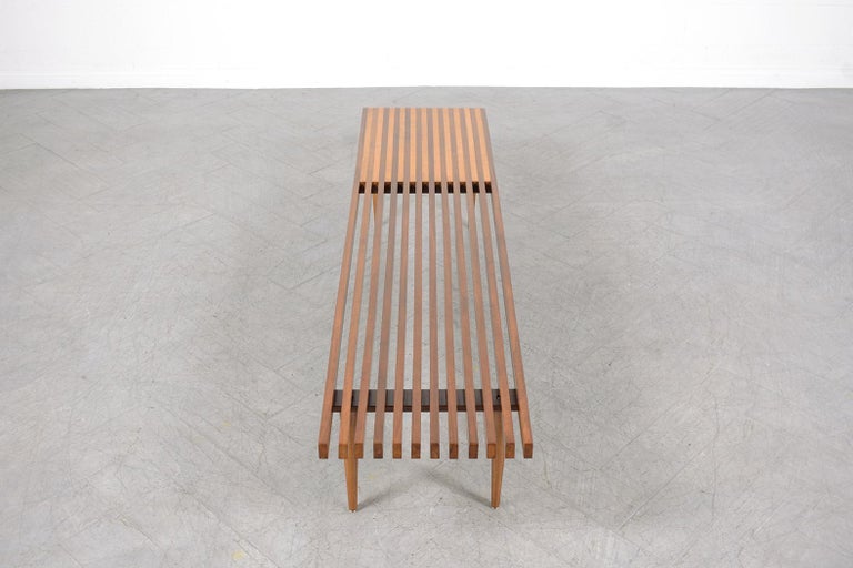 Mid-Century Modern Slat Bench For Sale at 1stDibs