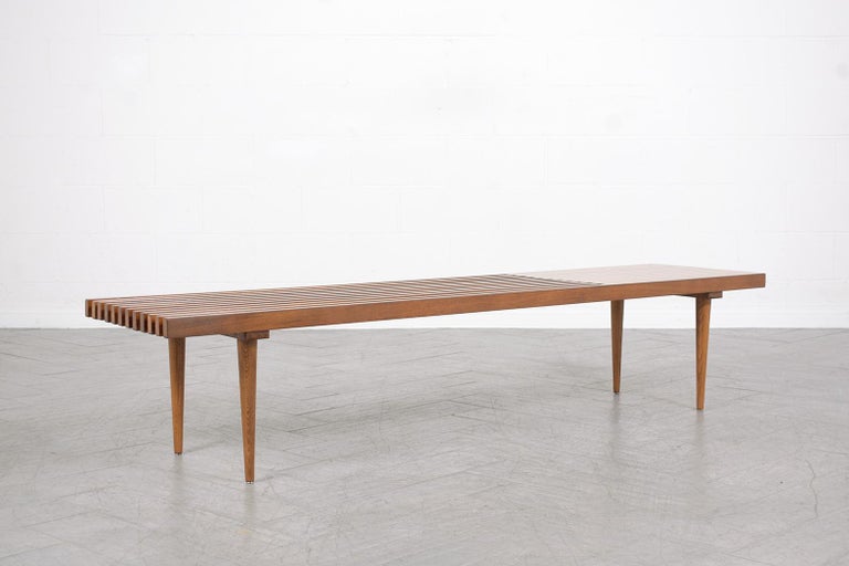 Mid-Century Modern Slat Bench For Sale at 1stDibs