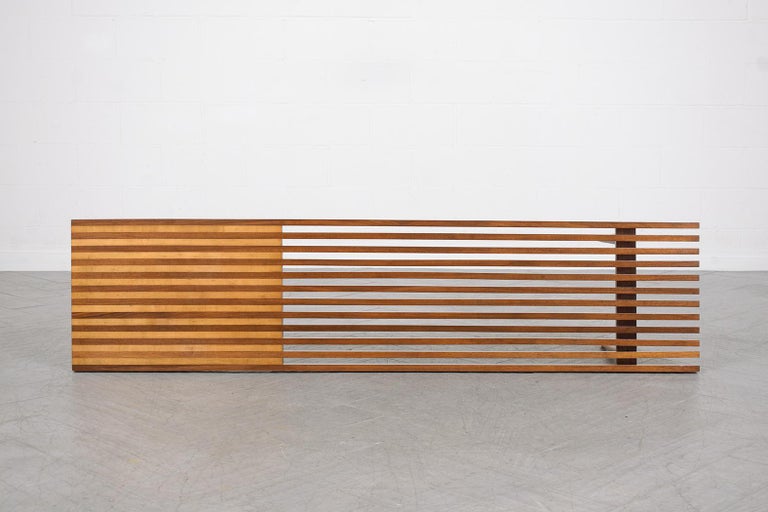 Mid-Century Modern Slat Bench For Sale at 1stDibs
