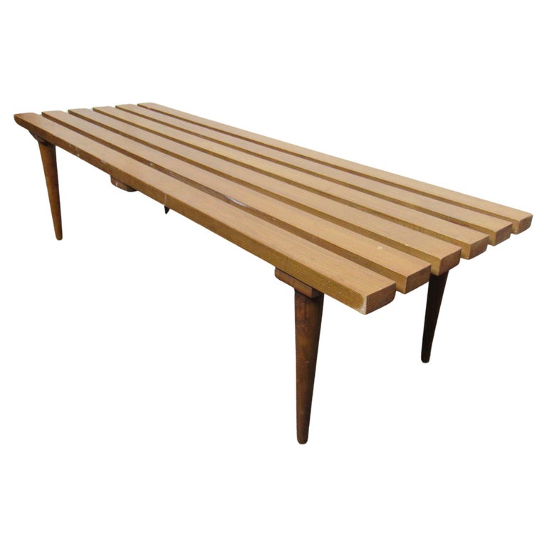 Mid-Century Modern Slat Bench For Sale at 1stDibs | mid century modern ...