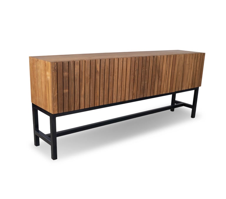 Mid-Century Modern Slat Front Console For Sale at 1stDibs