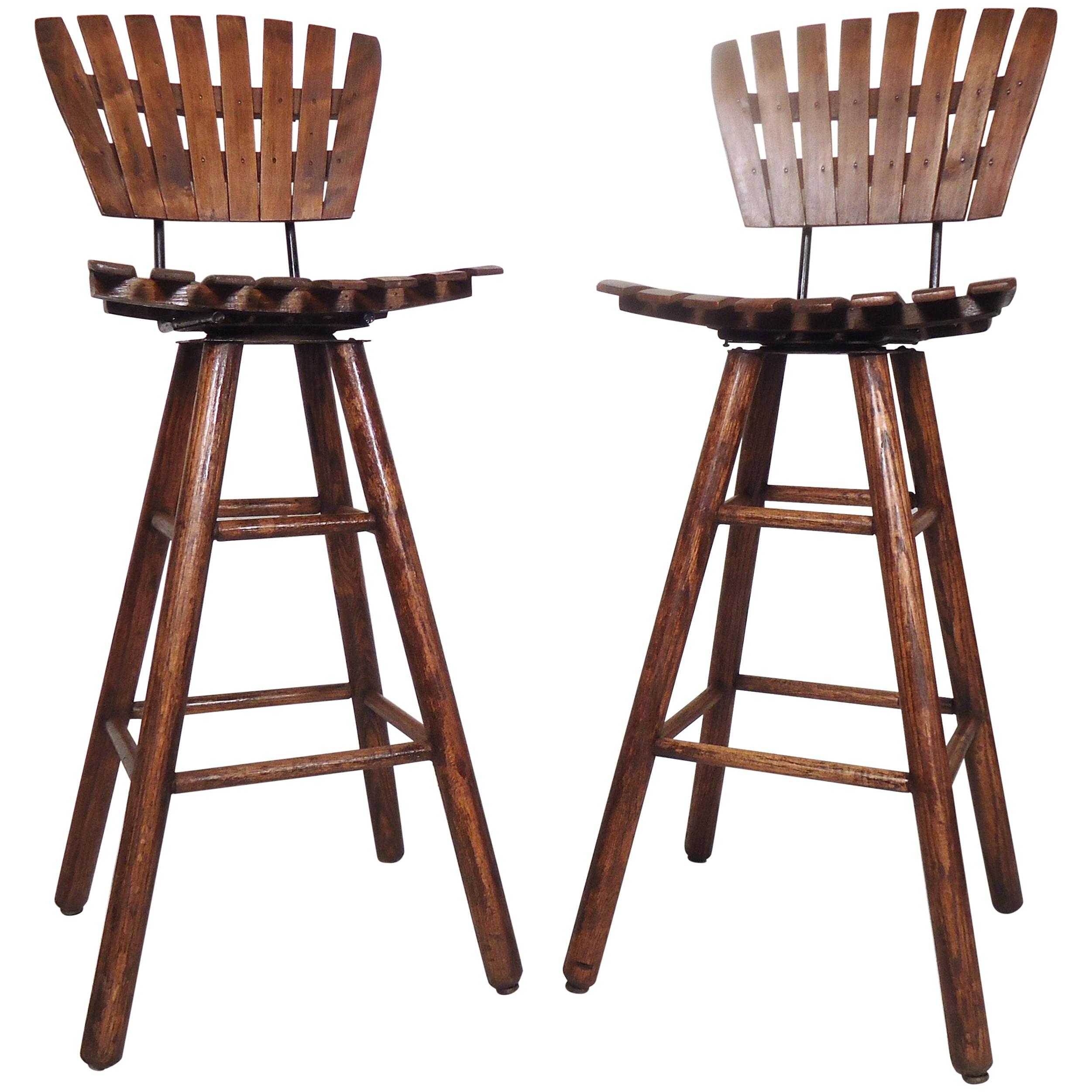 Mid-Century Modern Slat Stools For Sale at 1stDibs