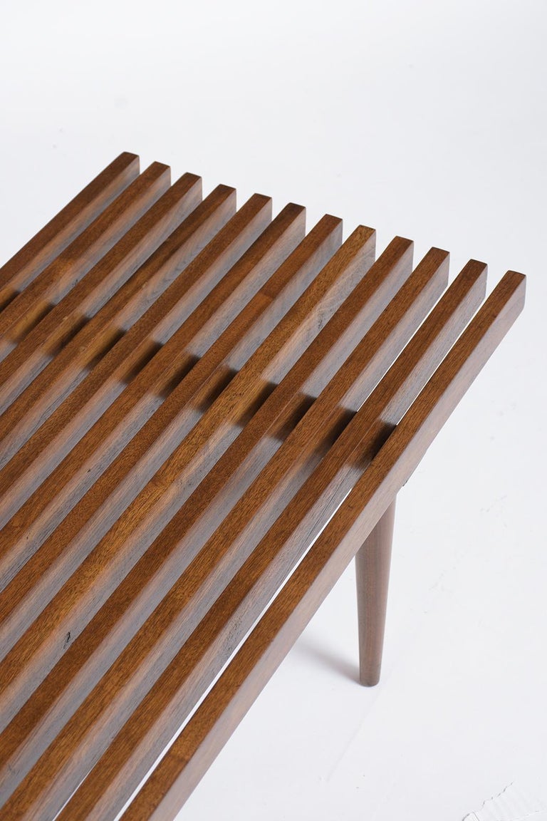 Mid-Century Modern Slatted Bench at 1stDibs