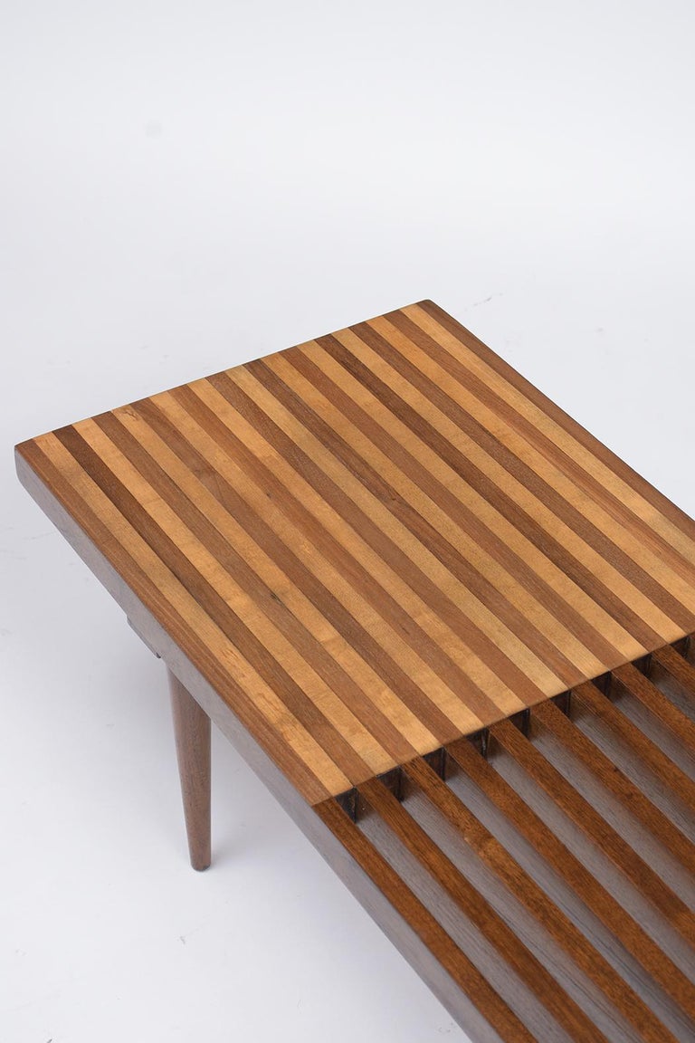 Mid-Century Modern Slatted Bench For Sale at 1stdibs