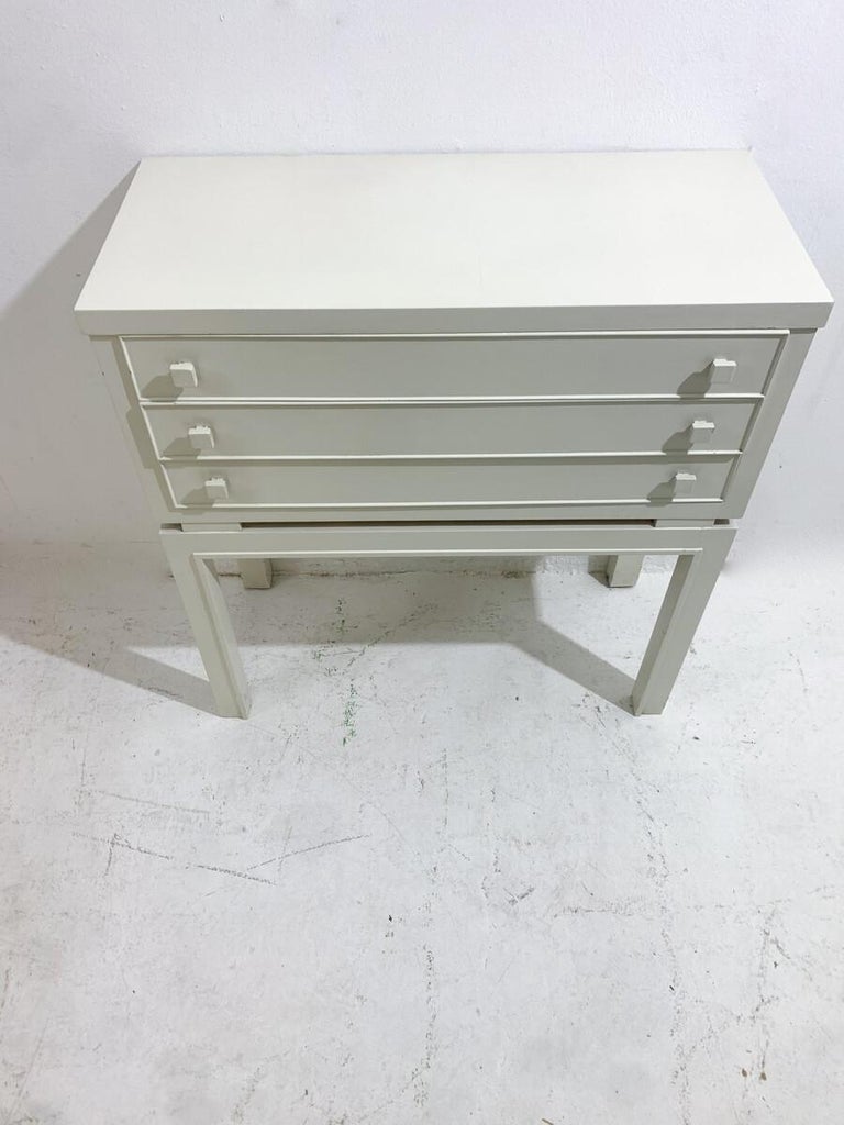 Mid-Century Modern Small Chest by Emiel Veranneman, White Wood, 1958 ...