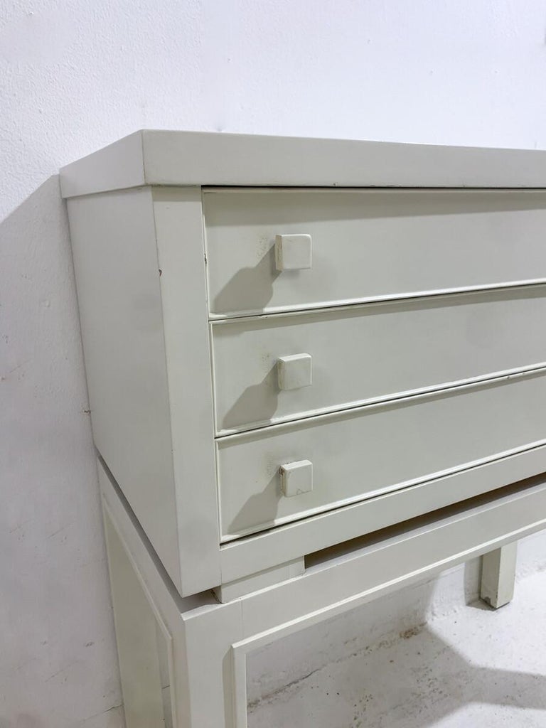 Mid-Century Modern Small Chest by Emiel Veranneman, White Wood, 1958 ...