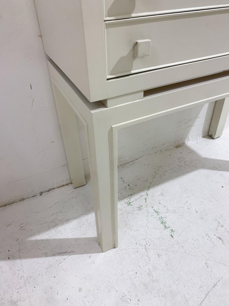 Mid-Century Modern Small Chest by Emiel Veranneman, White Wood, 1958 ...