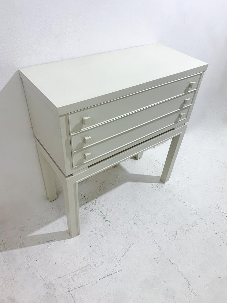 Mid-Century Modern Small Chest by Emiel Veranneman, White Wood, 1958 ...