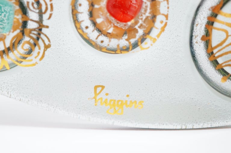 Mid-Century Modern Smoked Art Glass Ashtray by Higgins, Signed, circa ...