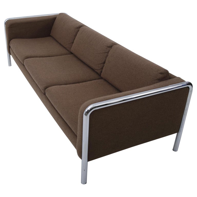 Mid-Century Modern Sofa on Tubular Chrome, 1970s at 1stDibs