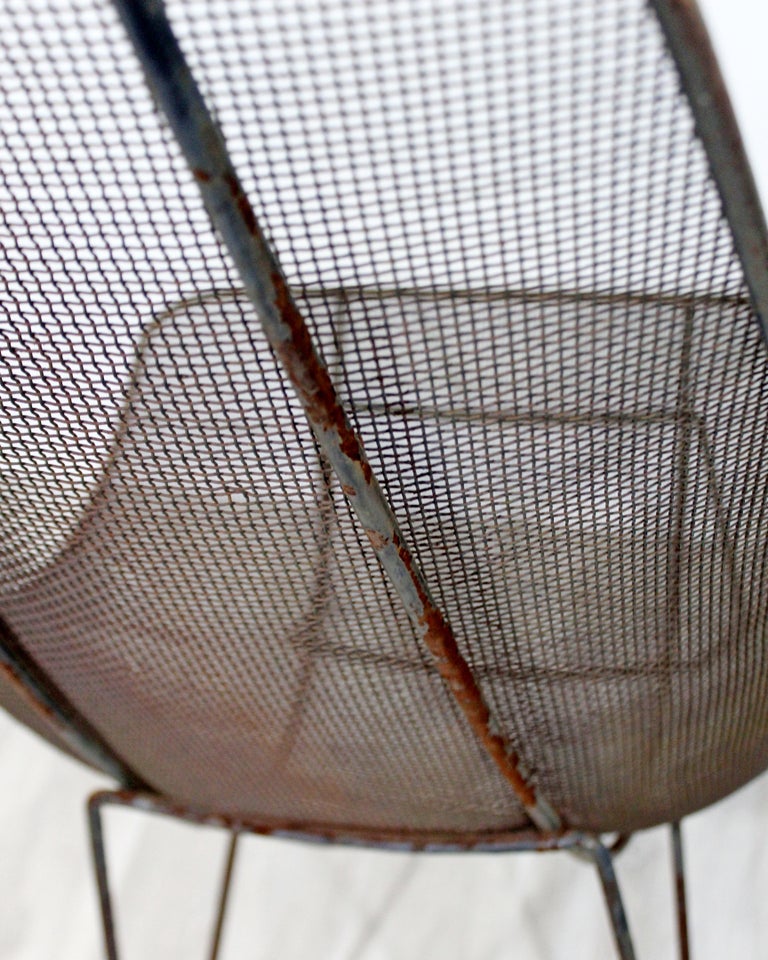 Mid-Century Modern Sol Bloom Pair of Black Iron Scoop Outdoor Patio ...