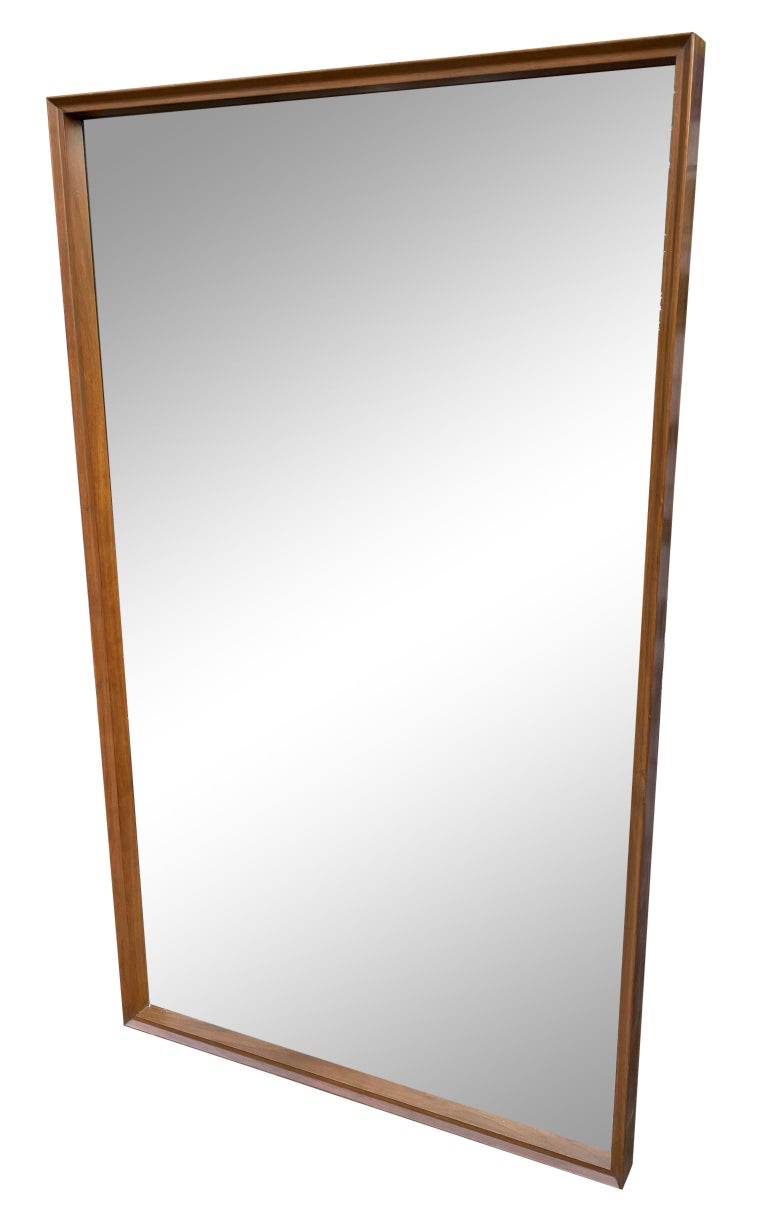 Mid-Century Modern Solid Walnut Framed Large Floor or Wall Mirror For ...