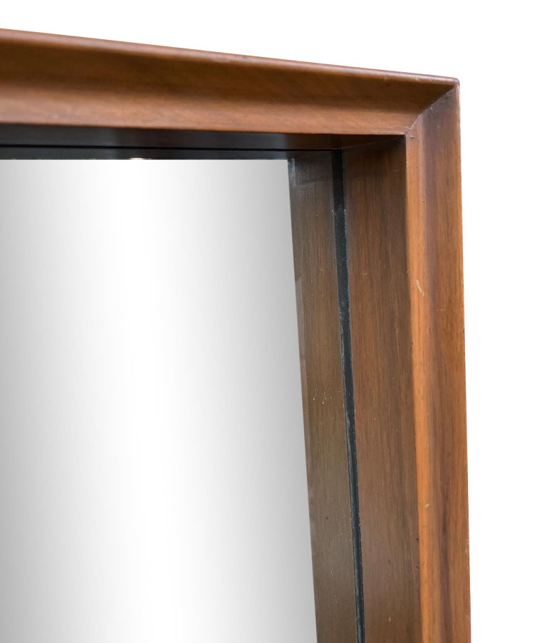 Mid-Century Modern Solid Walnut Framed Large Floor or Wall Mirror For ...