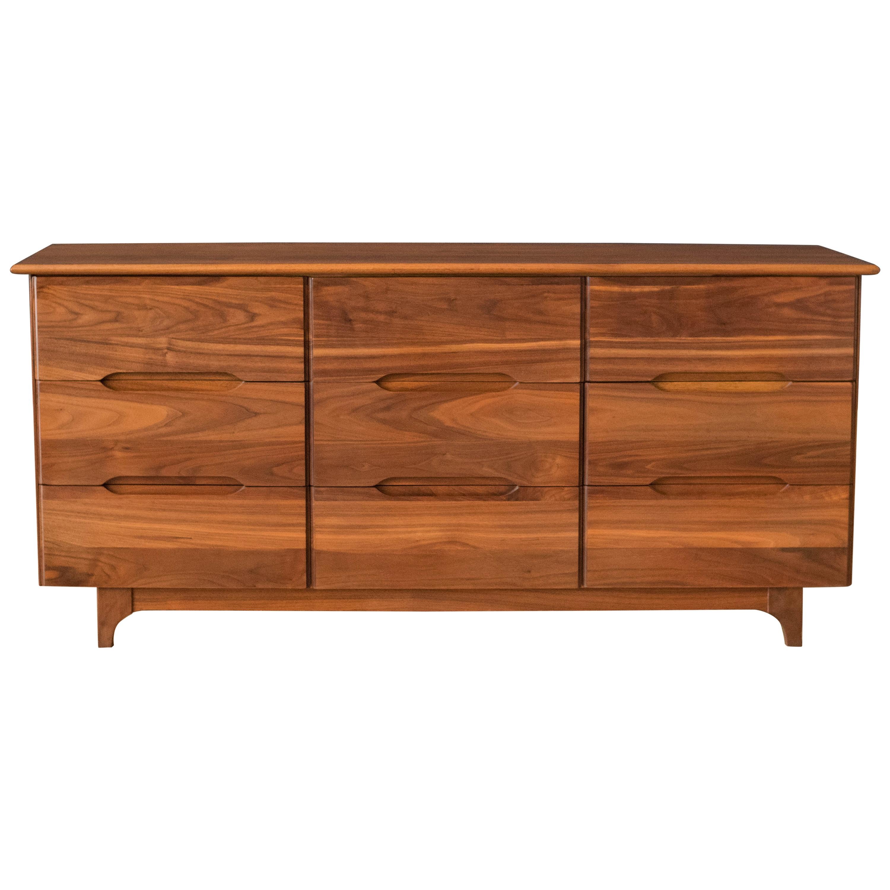 Mid-Century Modern Solid Walnut Triple Dresser at 1stDibs | solid ...
