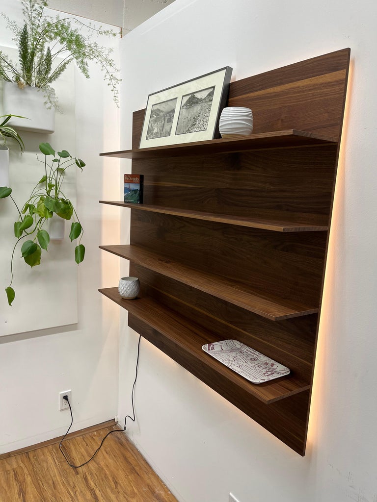 Mid-Century Modern Solid Wood Shelving Unit For Sale at 1stDibs