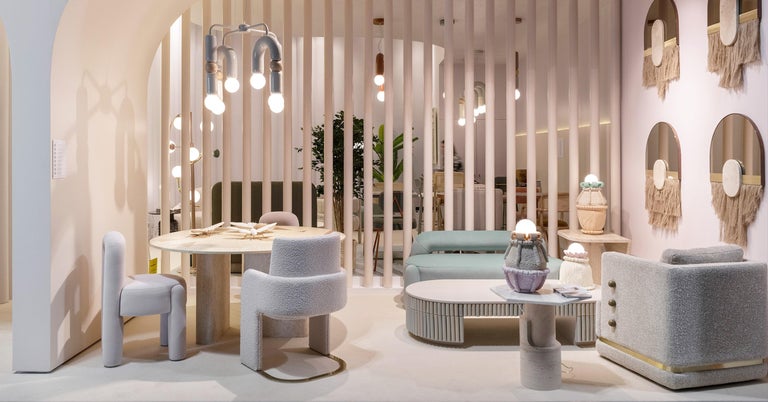 DOOQ Mid-Century Modern Souk Ecru Cream Mirror For Sale at 1stDibs