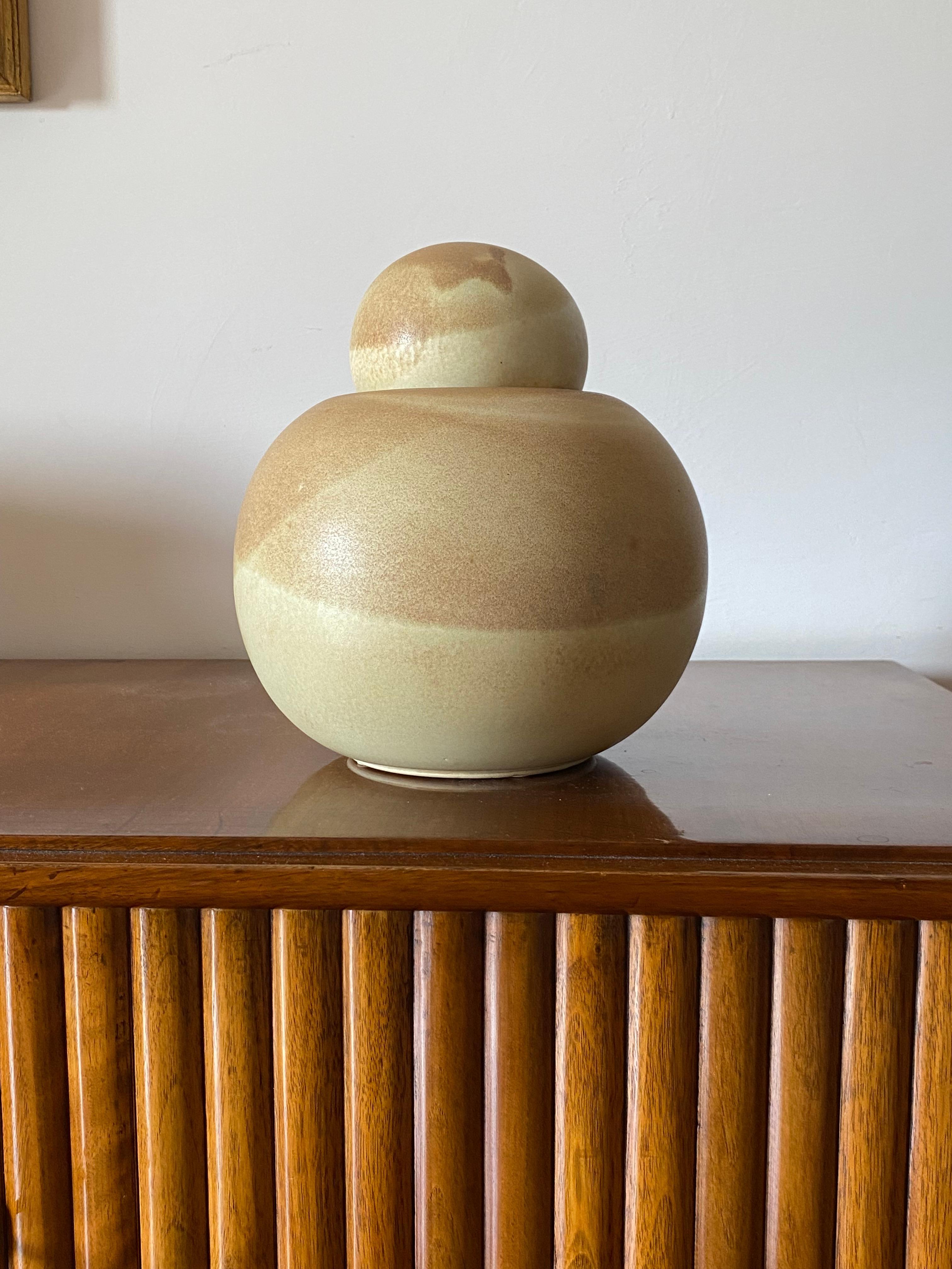 Mid-century Modern spherical gres vase, Franco Bucci Italy ca. 1970 For ...