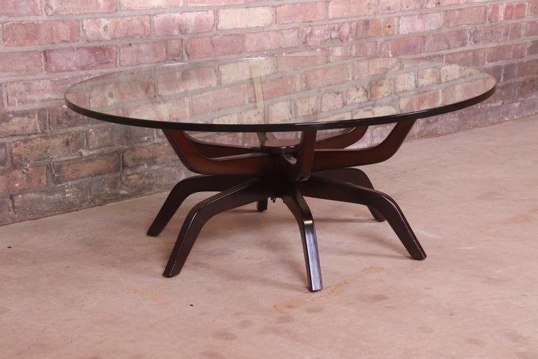 Mid-Century Modern Spider Leg Glass Top Cocktail Table For Sale at 1stDibs