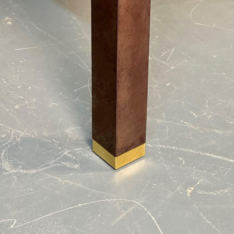 Mid-Century Modern Square Game / Center Table, Lacquer and Brass ...